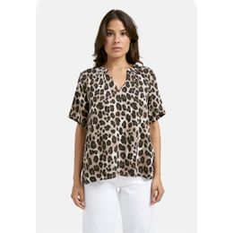 Smith & Soul SMITH & SOUL Damen Kurzarmblusenougat print, Gr. L, animal-print, Material: 100% Viskose, Blusen