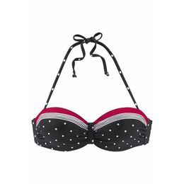 Lascana Bandeau-Top 'Monroe' Damen Gr&ouml;&szlig;e 70 pink / schwarz / wei&szlig;