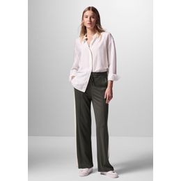 Culotte STREET ONE STUDIO, Damen, Gr. 38, Länge 30, grün (nightfall grün), Stoff, 70% Viskose, 25% Polyester, 5% Elasthan, unifarben, loose fit lang, Hosen, im Loose Fit