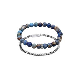 Kuzzoi Armband Herren Gr&ouml;&szlig;e 19 dunkelblau / silber