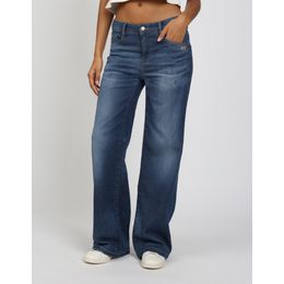 Gang Damen Weite Jeans "94AMELIE WIDE"basic midblau wash, Gr. 29, Denim/Jeans, Obermaterial: 94% Baumwolle, 5% Polyester, 1% Elasthan, Jeans