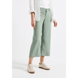 Weite Jeans Street One, Damen, Gr. 30, L&auml;nge 26, gr&uuml;n (sage gr&uuml;n washed), Denim/Jeans, Obermaterial: 56% Lyocell, 22% Polyester, 19% Viskose, 3% Elasthan, unifarben, weit 7/8-L&auml;nge, Jeans, im Culotte-Stil
