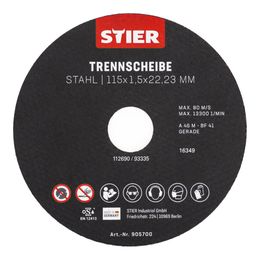STIER Trennscheiben Stahl 115 x 1,5 x 22,23 Form 41 gerade (905700)