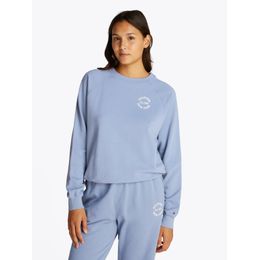 Damen Sweatshirt "TRACK TOP", Tommy Hilfiger Underwear, Gr. Lbrisk blau, Sweatware, Obermaterial: 82% Baumwolle, 18% Polyester, unifarben, Basic,