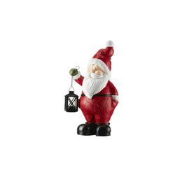 HOME STORY Santa Figur mit Laterne rot Magnesia,Metall,Glas Maße (cm): B: 22,5 H: 42,5 T: 16.7 » Möbel Kraft