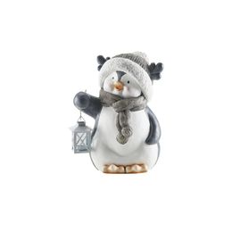 HOME STORY Deko Pinguin mit Laterne grau Magnesia,Metall,Glas Maße (cm): B: 28 H: 37 T: 24.0 » Möbel Kraft
