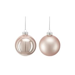 M&ouml;bel Kraft Weihnachtsbaumkugel 6er Set rosa/pink Glas,Aluminium &Oslash;: 8.0 &raquo; M&ouml;bel Kraft