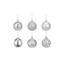 Möbel Kraft Weihnachtsbaumkugel 37er Set silber Kunststoff,Aluminium Ø: 6.0 » Möbel Kraft