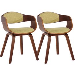 CLP 2er Set Esszimmerstühle ergonomisch Kingston, Lehnstühle mit umlaufender Rückenlehne, Holzgestell bis 150 kg