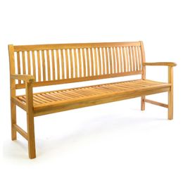Vcm 4-Sitzer Gartenbank Parkbank hochwertig Teak Holz natur Landhausstile braun Maße L. 180 x B. 60 x H. 90 cm