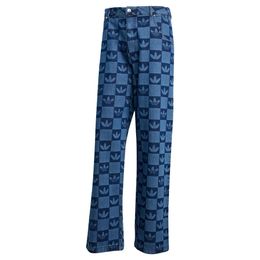 adidas originals Jeans 'Monogram All Over Print Regular Denim' Herren Gr&ouml;&szlig;e 36 blue denim / dunkelblau