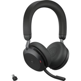 Jabra Evolve2 75 Kopfh&ouml;rer Noise cancelling wireless mit Mikrofon - Schwarz