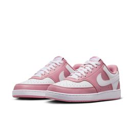Sneaker Nike Sportswear "Court Vision Low Next Nature", Gr. 38, elemental pink, weiß, Synthetik, Schuhe Skaterschuh Sneaker low, Design auf den Spuren des Air Force 1