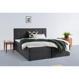 Boxbett Inosign "Ovalo", anthrazit, B:194cm L:230cm, Komplettbetten, Boxspringbett, wahlweise mit Bettkasten, in H2, H3 & H4 erhältilich, Topseller