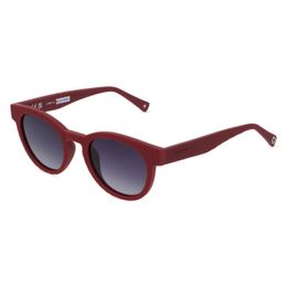 Sting STGSST436 | Unisex-Sonnenbrille | Fassung: Vollrand, Panto, Kunststoff, Burgunder Matt | Glasfarbe: Grau Verlaufend Mehrfarbig