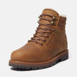 Schnürboots Timberland "BRITTON ROADMID WARM LINED WATERPROOF BOOT", Gr. 41,5, medium braun full grain, Leder, Schuhe, Winterstiefel, Schnürstiefel, Winterschuhe, wasserdicht&gefüttert