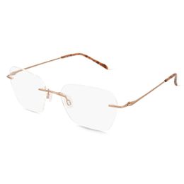 Fielmann BD 465 MOD CL Brille Damen | Fassung: Randlos, Geometrisch, Bronze Hell