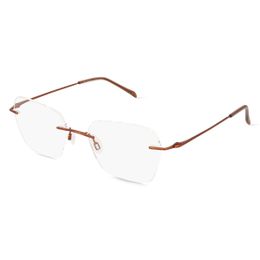 Fielmann BD 465 MOD CL Brille Damen | Fassung: Randlos, Geometrisch, Braun Matt
