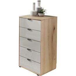 Schubkastenkommode Wiemann "Cardiff Sideboard, Wäscheschrank, teilmassiv Bianco-Eiche, Schubladen", braun, B:40cm, Sideboards, Schubkästen inklusive Selbsteinzug und Dämpfung