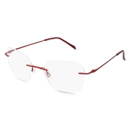Fielmann BD 465 MOD CL Brille Damen | Fassung: Randlos, Geometrisch, Burgunder Glänzend