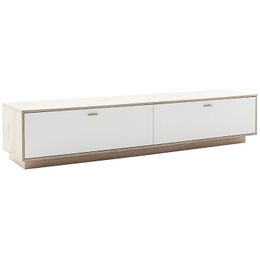 Lowboard MCA furniture "SANTERNO", weiß (soft weiß), B:210cm H:50cm T:50cm, Holzwerkstoff, Sideboards, mit 2 Schubkästen, Fernsehergröße bis 80 Zoll, Breite 210 cm