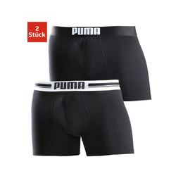 Boxer Puma "Placed Logo", Herren, Gr. XL, schwarz, Obermaterial: 95% Baumwolle, 5% Elasthan, bedruckt, unifarben, eng, Unterhosen, mit dehnbarem Komfortbund
