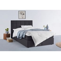Boxbett Inosign "Ovalo", anthrazit, B:154cm L:230cm, Komplettbetten, Boxspringbett, wahlweise mit Bettkasten, in H2, H3 & H4 erhältilich, Topseller