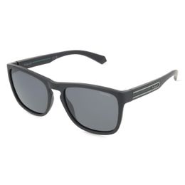 Polaroid 207372 | Unisex-Sonnenbrille | Fassung: Vollrand, Eckig, Kunststoff, Schwarz Matt | Glasfarbe: Grau