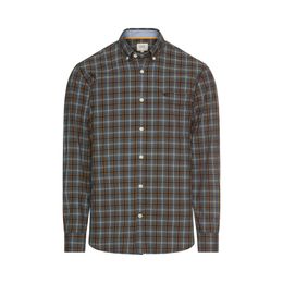 Karohemd Camel Active, Herren, Gr. L, N-Gr, burned gelb, Web, Obermaterial: 100% Baumwolle, kariert, regular fit taillenbedeckt, ohne Ausschnitt, Manschette, Hemden Karohemd, mit Logo Stickerei