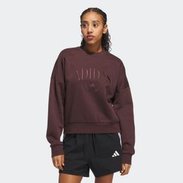 Sweatshirt adidas Sportswear "W COZY SWT", Damen, Gr. L, braun (shadow braun), Obermaterial: 55% Baumwolle, 36% Polyester, 9% Viskose, Rundhals, Sweatshirts