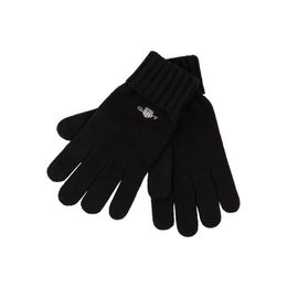 Strickhandschuhe Gant "COTTON BLEND LOGO", Damen, schwarz, Strick, Baumwollmischung, Handschuhe, wärmend