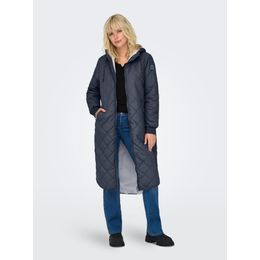 Steppmantel Only "ONLNEWSANDY QUILT COAT CC OTW", Damen, Gr. M, blau (ombre blau), Steppware, Obermaterial: 100% Nylon, unifarben, Modisch, regular fit, Rippstrickbündchen, Mäntel