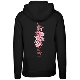Kapuzenpullover F4NT4STIC "Cherry Blossom", Damen, Gr. XL, schwarz, Obermaterial: 65% Baumwolle, 35% Polyester, relaxed fit, Pullover Kapuzenpullover, Hoodie, Warm, Bequem