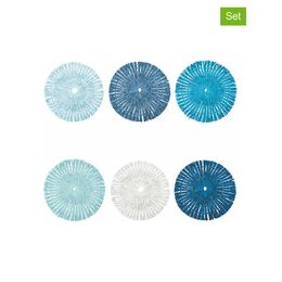 Villa d ́Este 6er-Set: Tischsets "Ocean" in Blau - &Oslash; 38 cm - 37% |