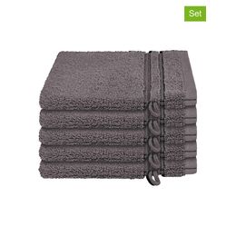 Schiesser 5er-Set: Waschhandschuhe "Milano" in Anthrazit - 35% | Größe 16x22 cm | Badtextilien