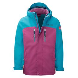 Trollkids 3in1-Funktionsjacke "Bryggen" in Pink/ Blau - 48% | Größe 128 | Kinderjacken