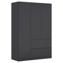 Rauch M&ouml;bel Dreht&uuml;renschrank, Grau, Holzwerkstoff, 2 F&auml;cher, 2 Schublade(n) Schubladen, 136x197x54 cm, Blauer Engel, BQ - B&uuml;ndnis f&uuml;r Qualit&auml;t, Schlafzimmer, Kleiderschr&auml;nke, Dreht&uuml;renschr&auml;nke