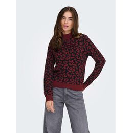 Only Pullover in Bordeaux/ Schwarz - 11% | Gr&ouml;&szlig;e L | Damen-pullover-cardigans