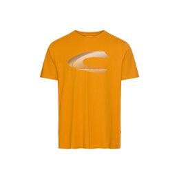 T-Shirt Camel Active, Herren, Gr. L, burned gelb, Jersey, Obermaterial: 100% Baumwolle, bedruckt, Casual, regular fit taillenbedeckt, Rundhals, Shirts, mit Logo Print