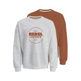 Jj Rebel Sweatshirt 'JREBGRAY' male Brown, Grey size M