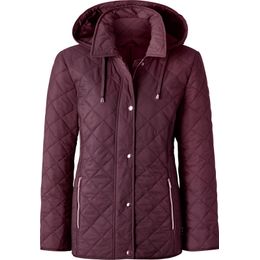 CRÉATION L Damen Winterjacke mit Schlingenknopf-Verschluss burgund Größe 18
