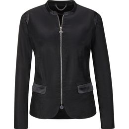CREATION L PREMIUM Damen Leinenblazer mit Viskose-Futter schwarz Größe 40