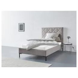 Polsterbett Home Affaire "Charlott", grau, B:154cm H:124cm L:215cm, Betten, Modernes Polsterbett mit oder ohne Lattenrost