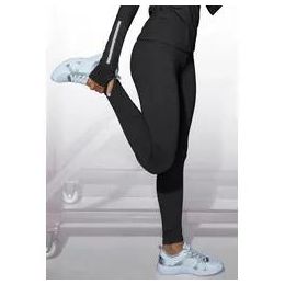 Thermoleggings Lascana ACTIVE, Damen, Gr. XL (48/50), N-Gr, schwarz, Obermaterial: 87% Polyester, 13% Elasthan, unifarben, bequem lang, Hosen, mit reflektierenden Details