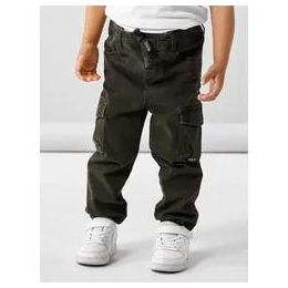 Cargohose name it "NMMBEN CARGO R TWI PANT 1771-HI NOOS", Jungen, Gr. 104, N-Gr, grün (rosin), Twill, Obermaterial: 98% Baumwolle, 2% Elasthan, unifarben, modisch, relaxed fit knöchellang, Hosen