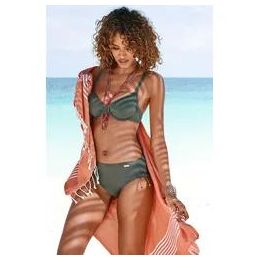 Bikini-Hose Lascana "Italy", Damen, Gr. 38, N-Gr, grün (oliv), Microfaser, Microfaser, Polyamid, unifarben, Badehosen, mit höherer Seitennaht