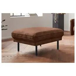 Hocker OTTO HOME "Nordfyn", braun (cognac), B:79cm H:45cm T:79cm, Struktur weich (100% Polyester);Luxus-Microfaser Lederoptik (100% Polyester);100% NaturLEDER, Hocker, Hocker, edles Design in 3 Bezugsqualit&auml;ten, Design by Morten Georgsen