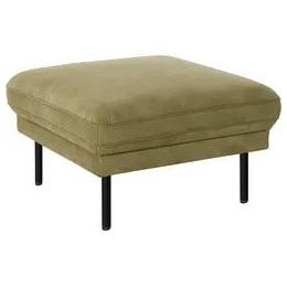Hocker Andas "Nordfyn", grün (oliv), B:79 H:45 T:79, Struktur weich (100% Polyester);Luxus-Microfaser Lederoptik (100% Polyester);100% NaturLEDER, Hocker, edles Design in 3 Bezugsqualitäten, Design by Morten Georgsen