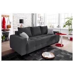 Schlafsofa Collection AB "Bella, B: 241 cm, Liegefl. 142x194 cm", grau (anthrazit), B:241cm T:94cm, Zierkissen: 100% Polyester;Microfaser PRIMABELLE (100% Polyester);Struktur fein (100% Polyester), Sofas, mit Bettfunktion, Bettkasten & 2 Zierkissen, Federkern, Topseller