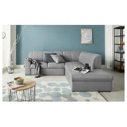 Ecksofa DOMO collection "Topper zeitlos elegant, kompakte Stellmaße, OTTOs Choice, L-Form", grau (hellgrau), B:237cm H:78cm T:200cm, Sofas, mit Ottomane, wahlweise mit Schlaffunktion